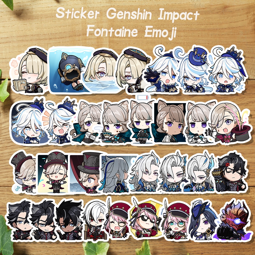 Genshin Impact Emoji Sticker Vinyl/Sticker Set Genshin Fontaine ...