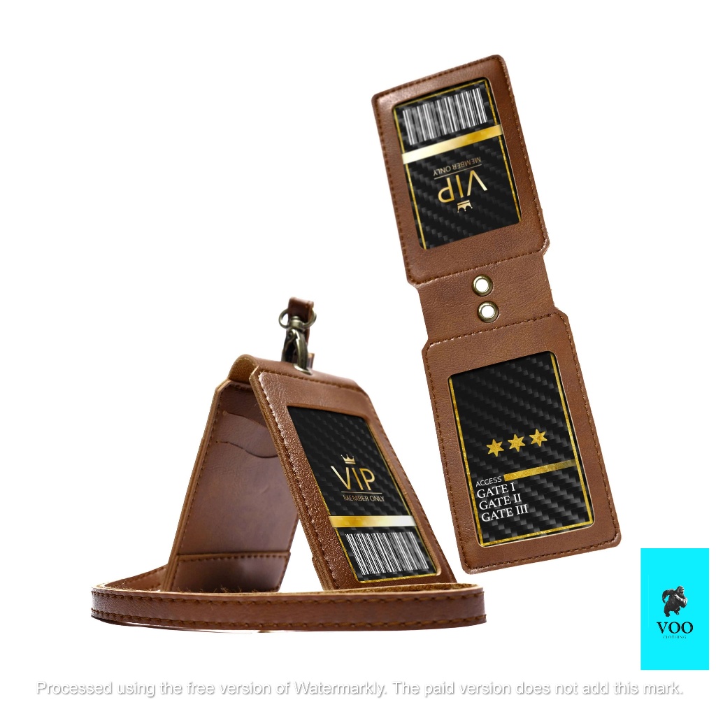 ID Card Holder 2 Mica Magnets - 2 Mica PU Leather Lanyards ...