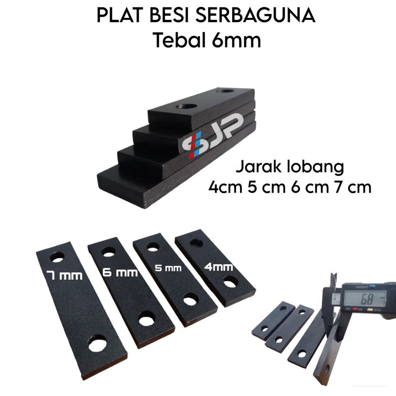 Multipurpose Iron Plate 6mm thick, distance between holes 4 cm 5 cm 6 ...