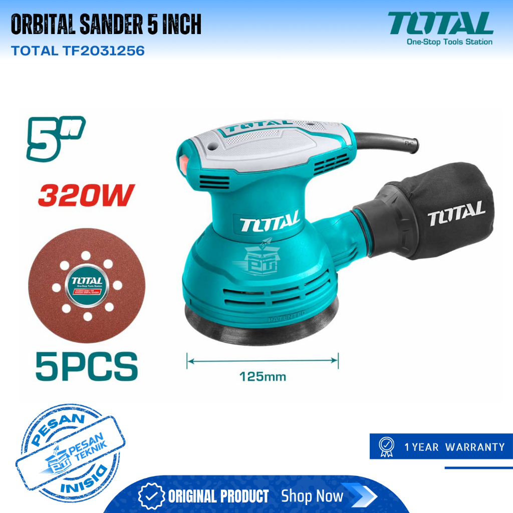MESIN Total 5 Inch Round Sanding Machine Random Orbital Sander ...