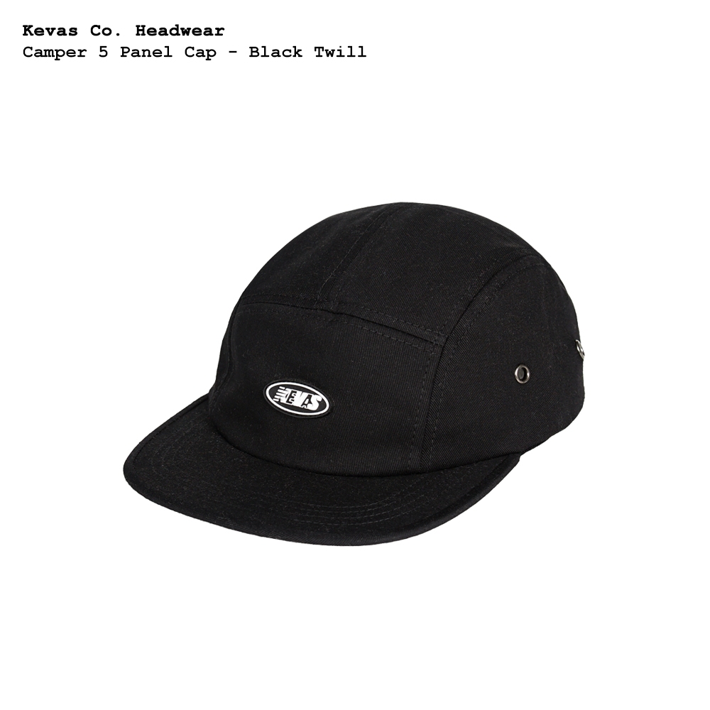 Kevas Camper 5 Panel Cap - Black Twill | Shopee Malaysia