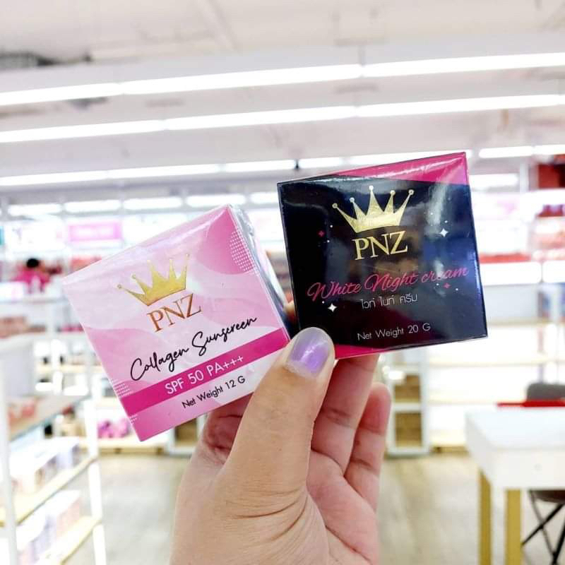Pnz COLLAGEN SUNSCREEN SPF 50 PA+++ & White Night Cream//PNZ COLLAGEN SUNSCREEN SPF 50 PA++ ...
