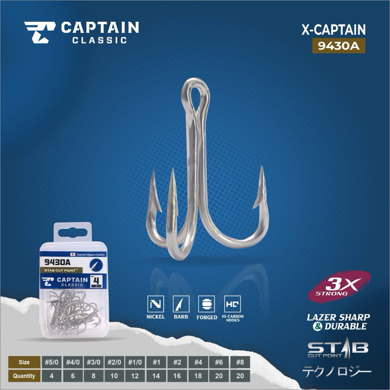 CAPTAIN 9430A TREBLE HOOK | Shopee Malaysia