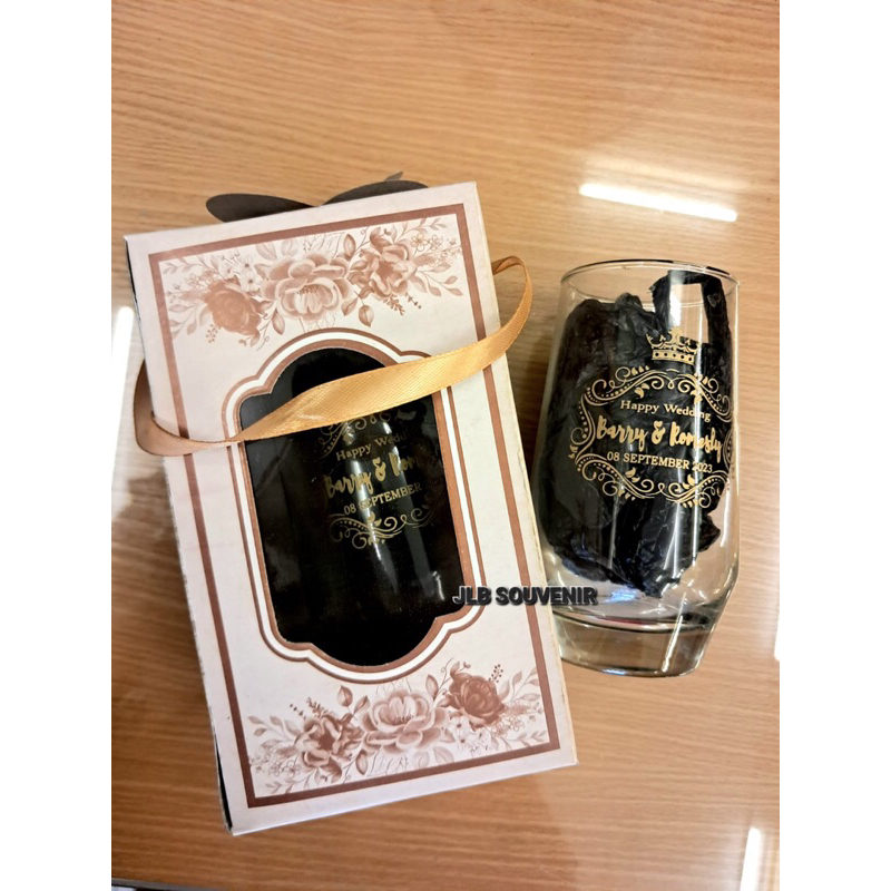 FREE CUSTOM AKARI GLASS SOUVENIR PRINTED NAME AND PACKAGED | Shopee ...