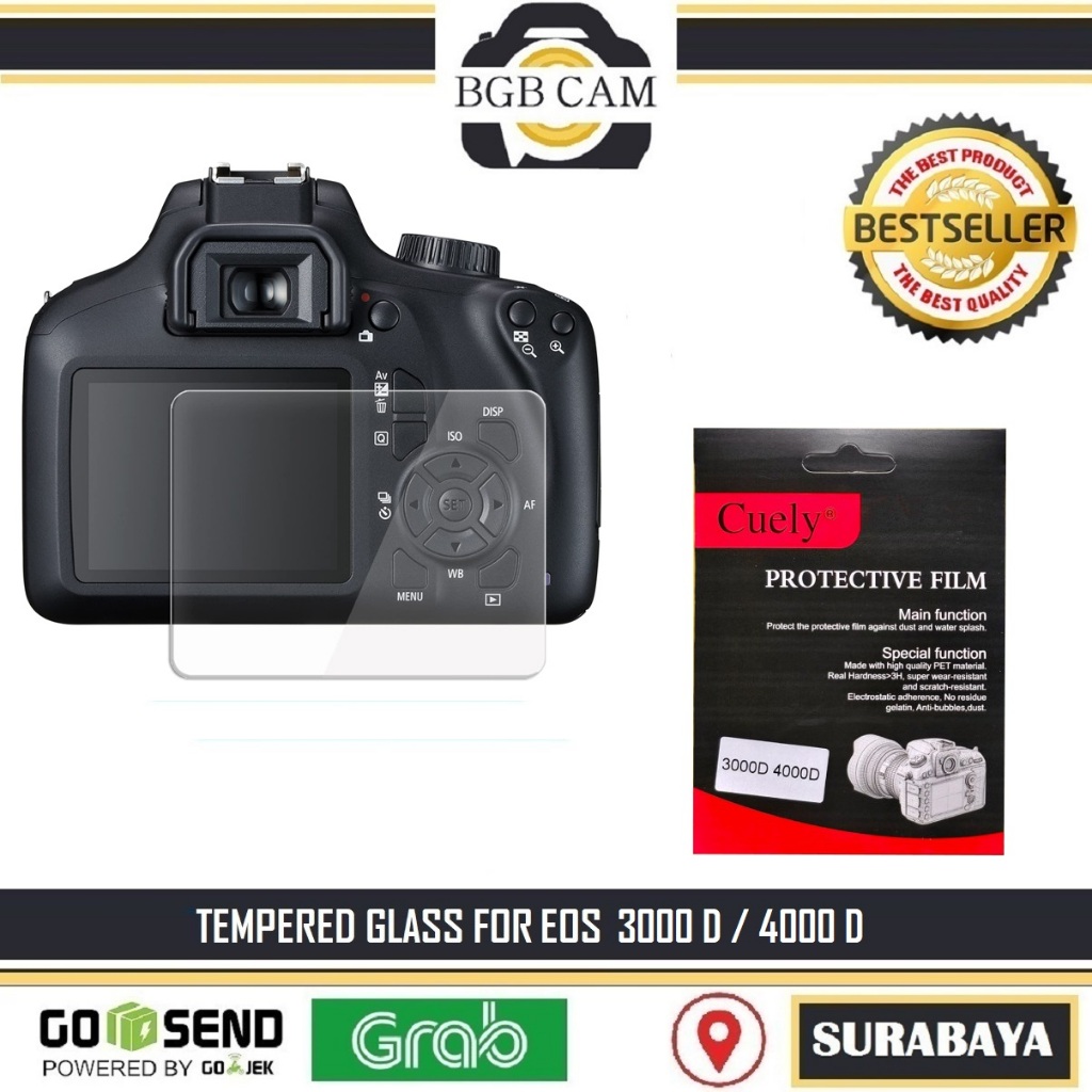 Tempered Glass for Canon EOS 3000d / 4000d DSLR Camera Protector ...