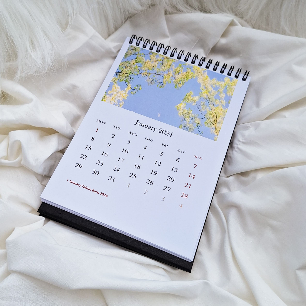 Watercolor 02 Flower Aesthetic Desk Calendar 2024 2025 Premium Quality ...