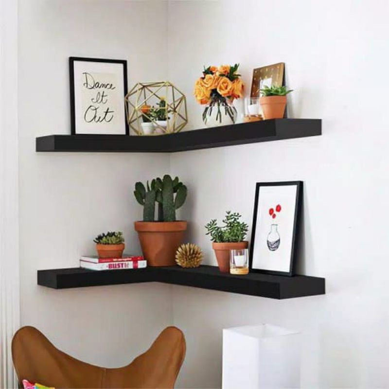 SIKU Multipurpose minimalist wall corner shelf, decorative flower ...
