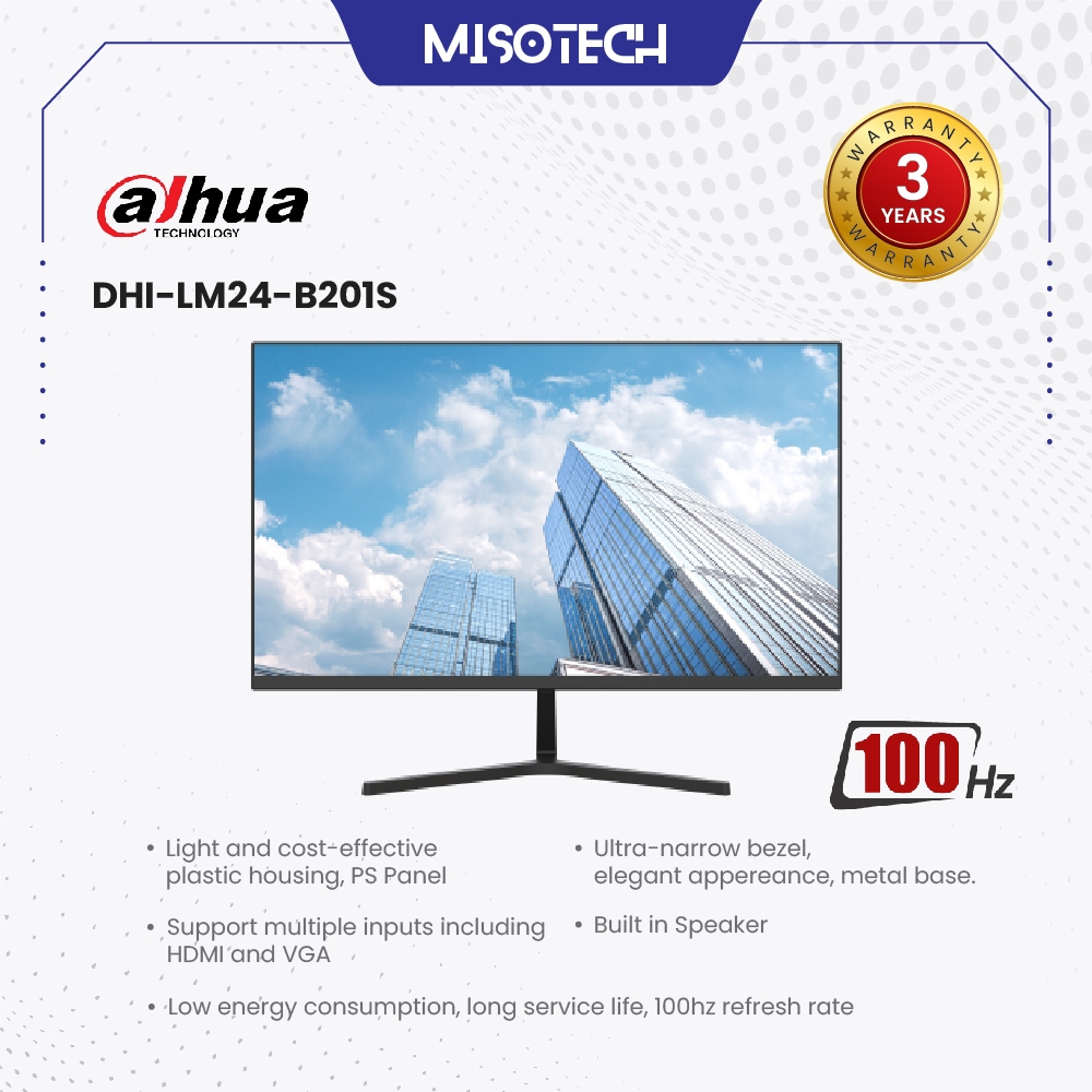 Dahua DHI-LM24-B201S 24 Inch LED Monitor Full HD Panel IPS Speaker | Shopee Malaysia
