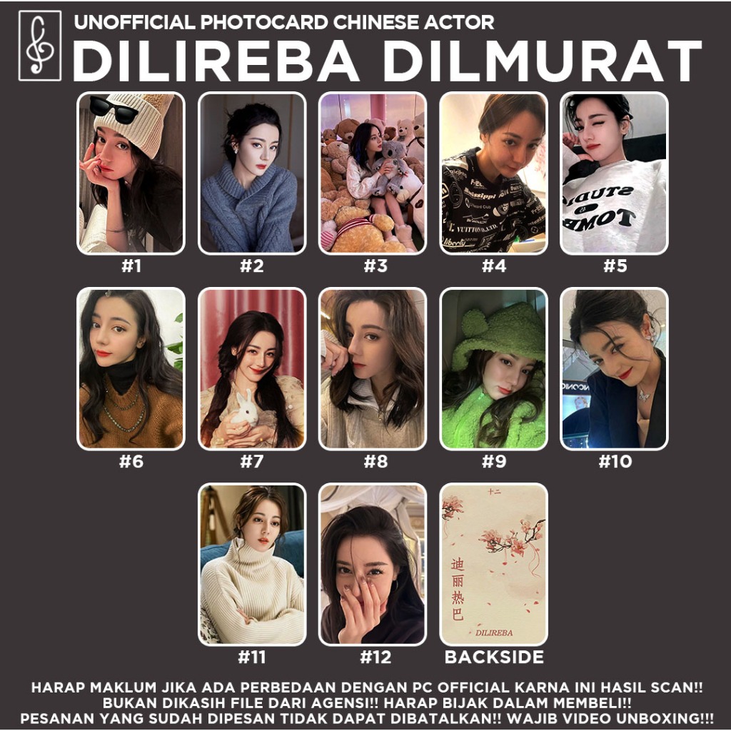 [CHINESE Actor] DILIREBA DILRABA DILMURAT FANMADE PHOTOCARD | Shopee ...