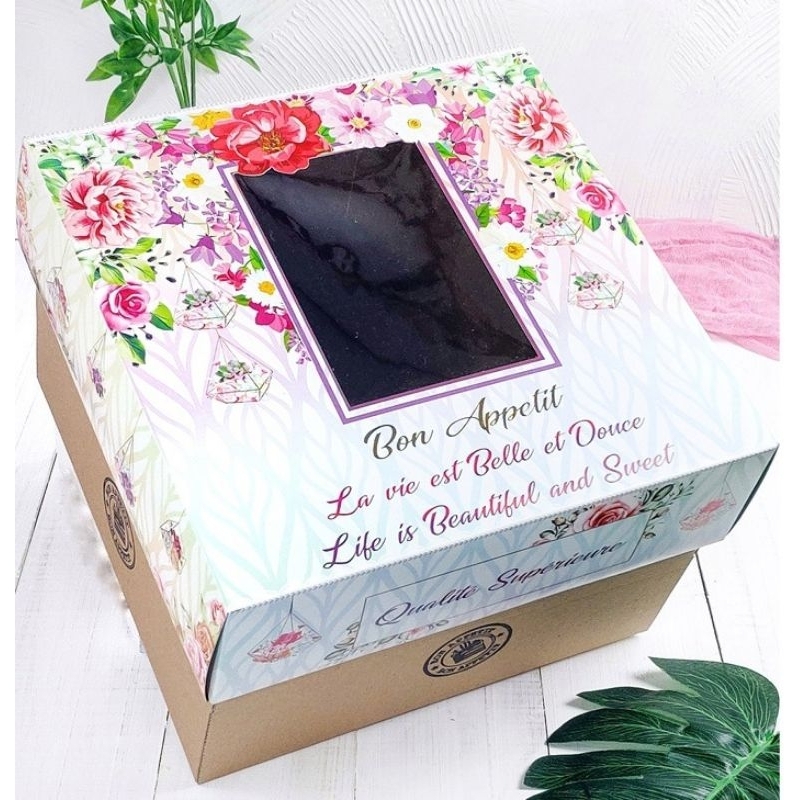 Cake Box 25 x 25 x 18 cm ROSE cake Box Bon Appetit Packaging Box ...