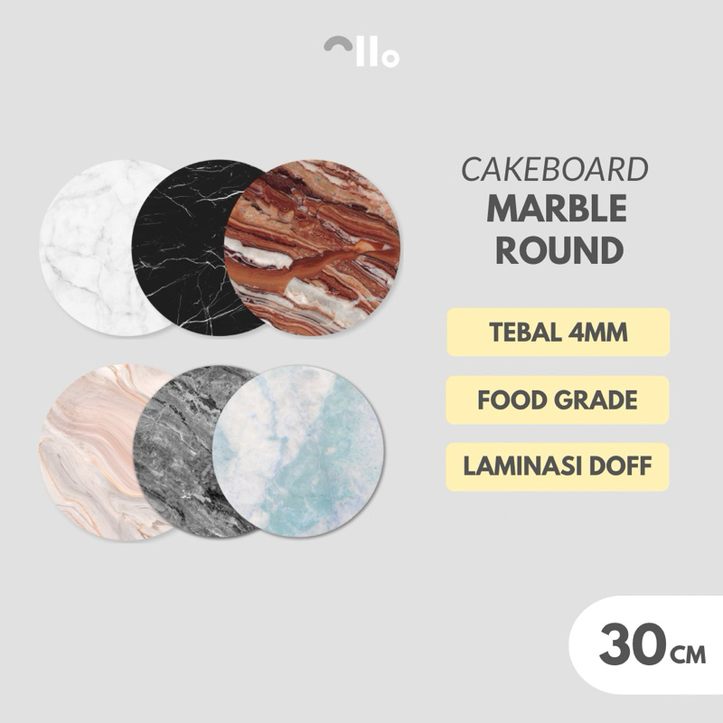 Cakeboard/cake coaster/cake mat - MARBLE (30CMROUND) | Shopee Malaysia