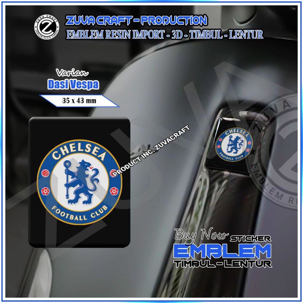 Vespa EMBLEM Sticker Vespa LOGO CHELSEA FC EMBLEM Embossed Vespa ...