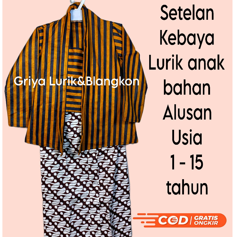 Children's lurik kebaya suit + girls' jarik bottoms / girls ...