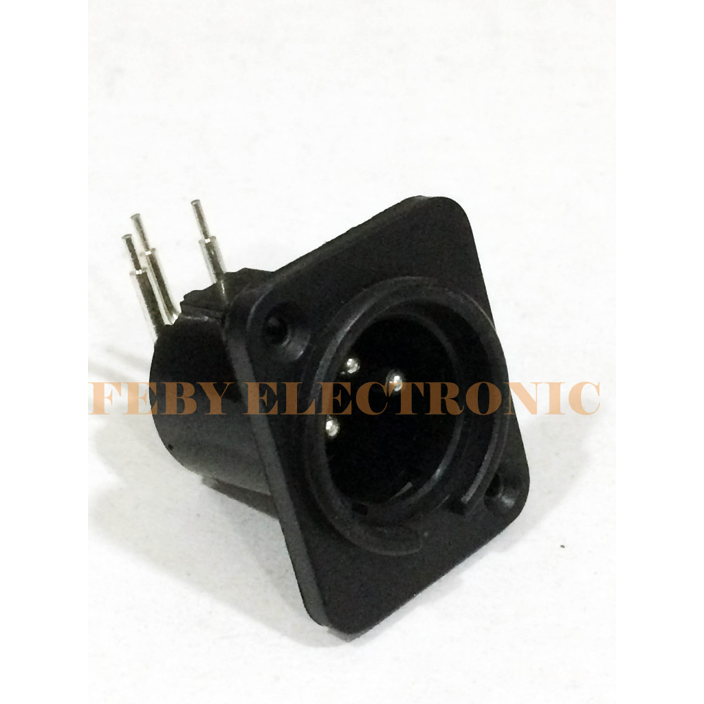 HITAM Socket SOCKET SOCKET CANON XLR MALE BODY Chassis Black Plastic ...