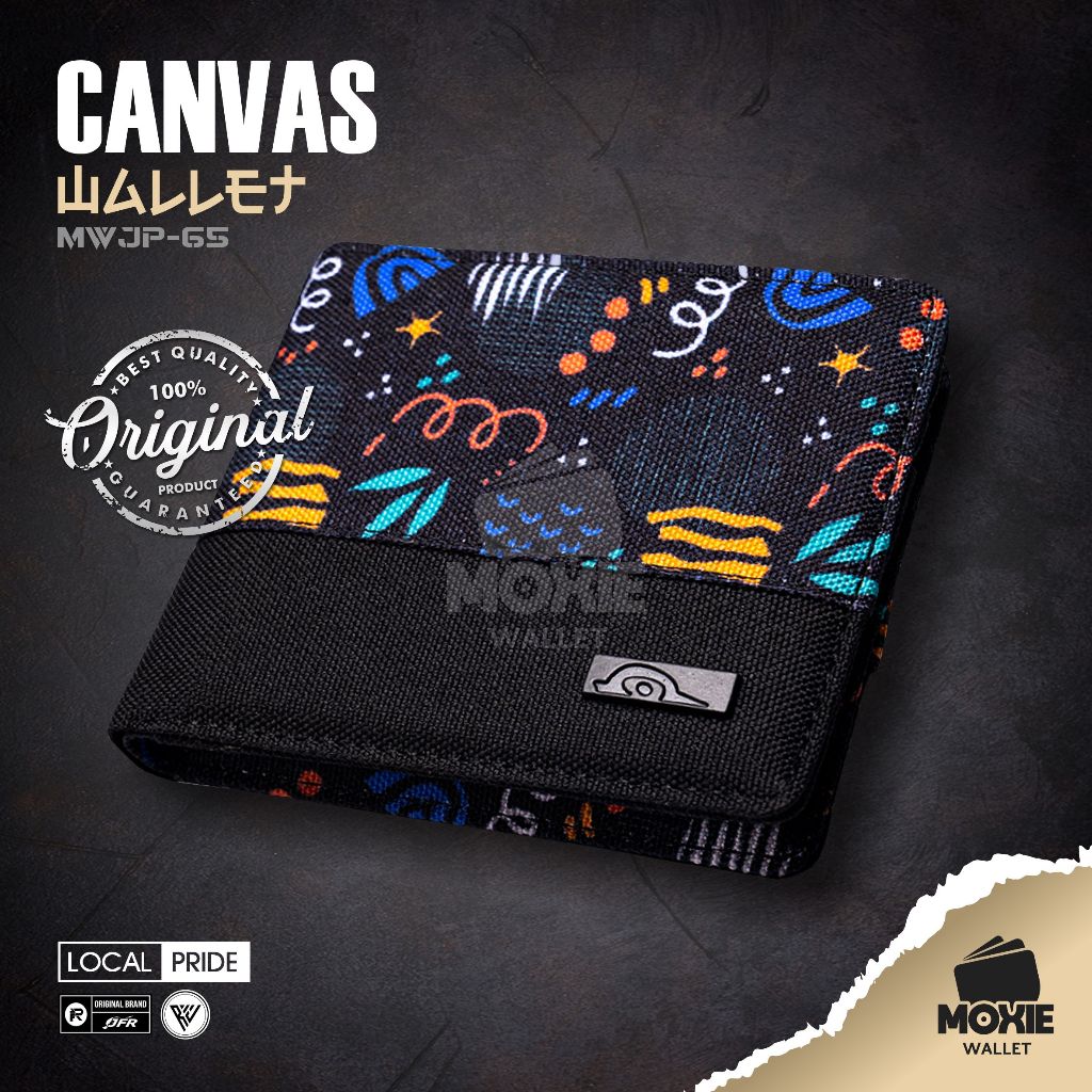 Men's Motif Wallet Cool Slim Simple Premium Canvas Wallet MWJP65 Canvas Material Many Slots ...