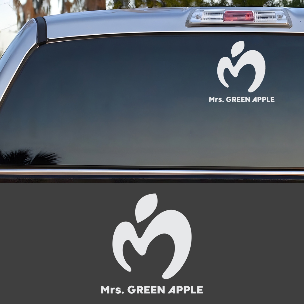 Mrs Music Band Car Window Sticker. Green Apple Car Decal Sticker ...