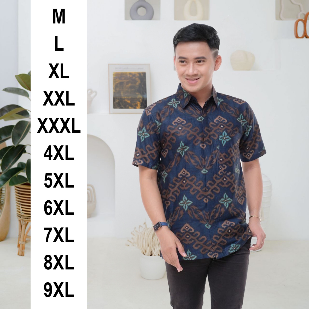 KATUN Men's Jumbo Short Sleeve Batik Shirt ML XL XXL XXXL 4XL 5XL 6XL ...