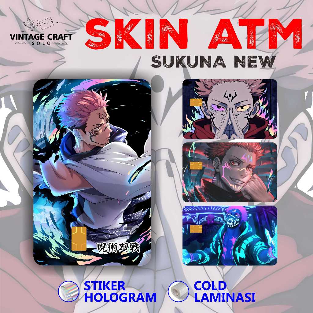 Sukuna Jujutsu no Kaisen Hologram Premium ATM Skin Card Sticker NEW ...