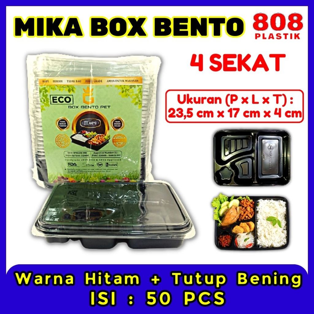 Mika Bento 4-Separated Dining Box / Catering Lunch Box / 4- Tray Bento ...