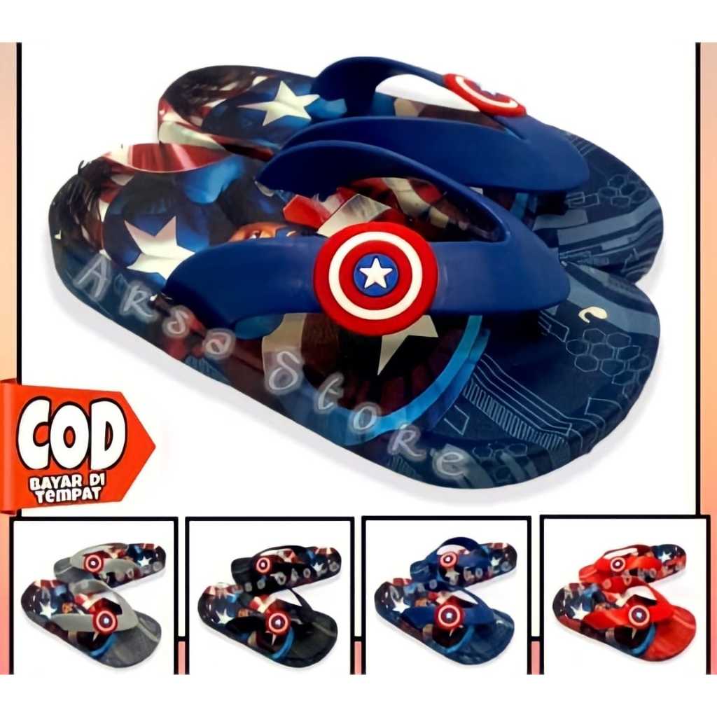 KS BOYS' Flip-flops CAPTAIN AMERICA | Shopee Malaysia
