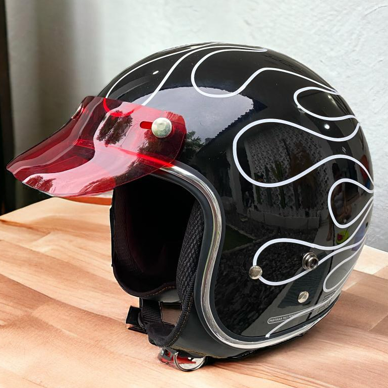 Bogo List Chrome Helmet - Flame Motif | Shopee Malaysia