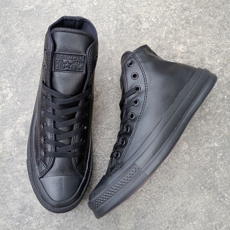 CONVERSE LEATHER SCHOOL SHOES 70s HI FULL BLACK SNEAKERS MEN WOMEN FREE ...