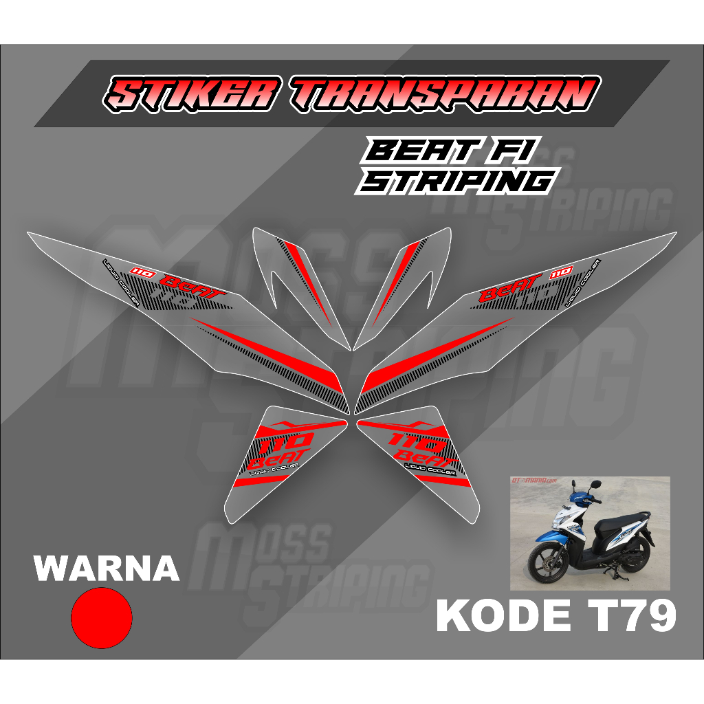 Striping Beat FI Transparent Sticker Beat FI 2013 2014 2015 2016 (T79 ...