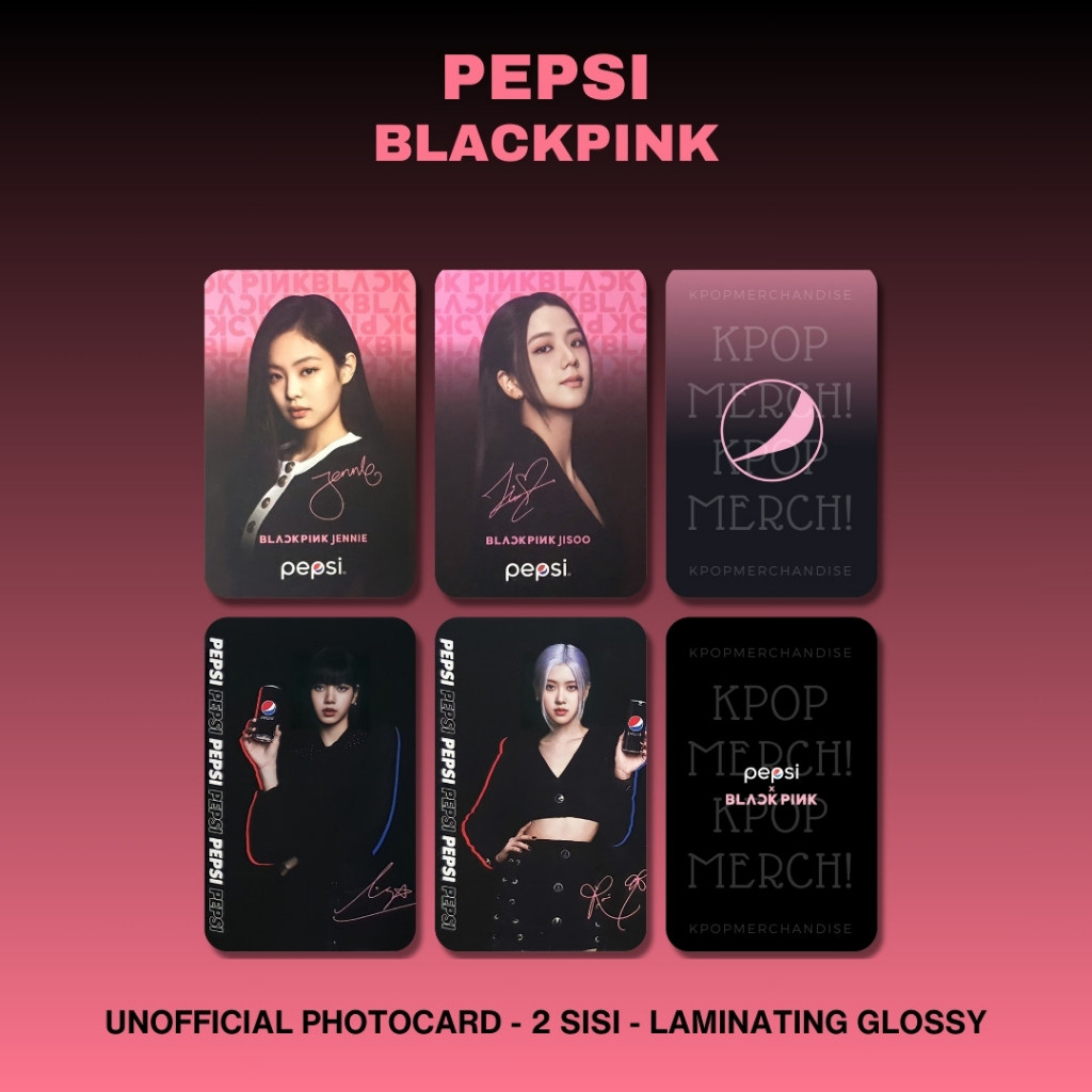 Blackpink x Pepsi Premium pc jennie jisoo lisa rose Photocard | Shopee ...