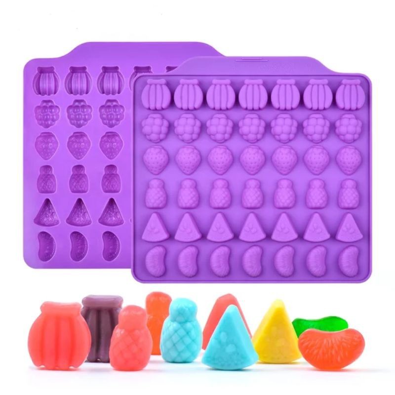 Silicone Mold Chocolate Candy Pudding Assorted Fruit Banana Grape ...