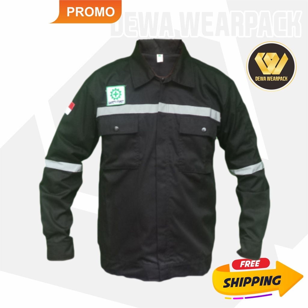 HITAM KEMEJA Wearpack Safety Shirt Tops Field Work Shirts/APD K3 ...