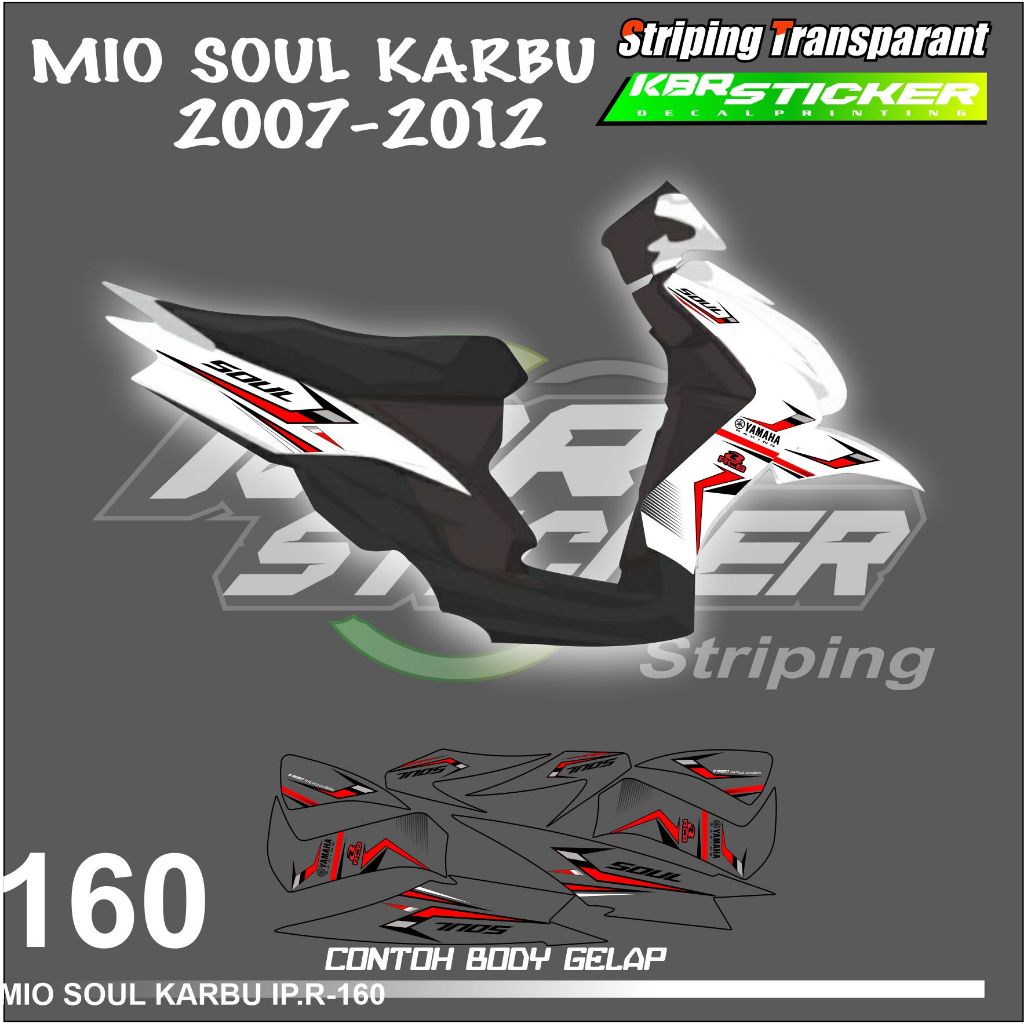 MIO SOUL KARBU 2007 YAMAHA MIO SOUL KARBU MOTORCYCLE STRIPING STICKER ...