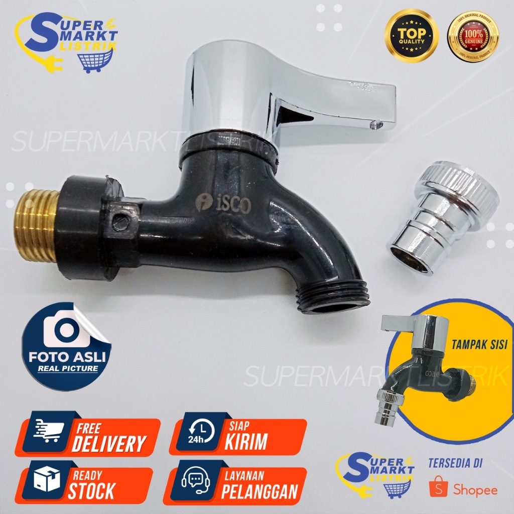 HITAM 1/2 Inch Brass Thread Crank Plastic Garden Water Faucet 8118 Isco ...