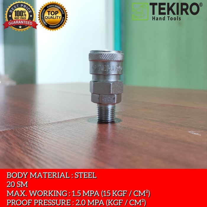 Tekiro Quick Coupler Two Touch 20 SM Compressor Hose Connection 2 Step ...