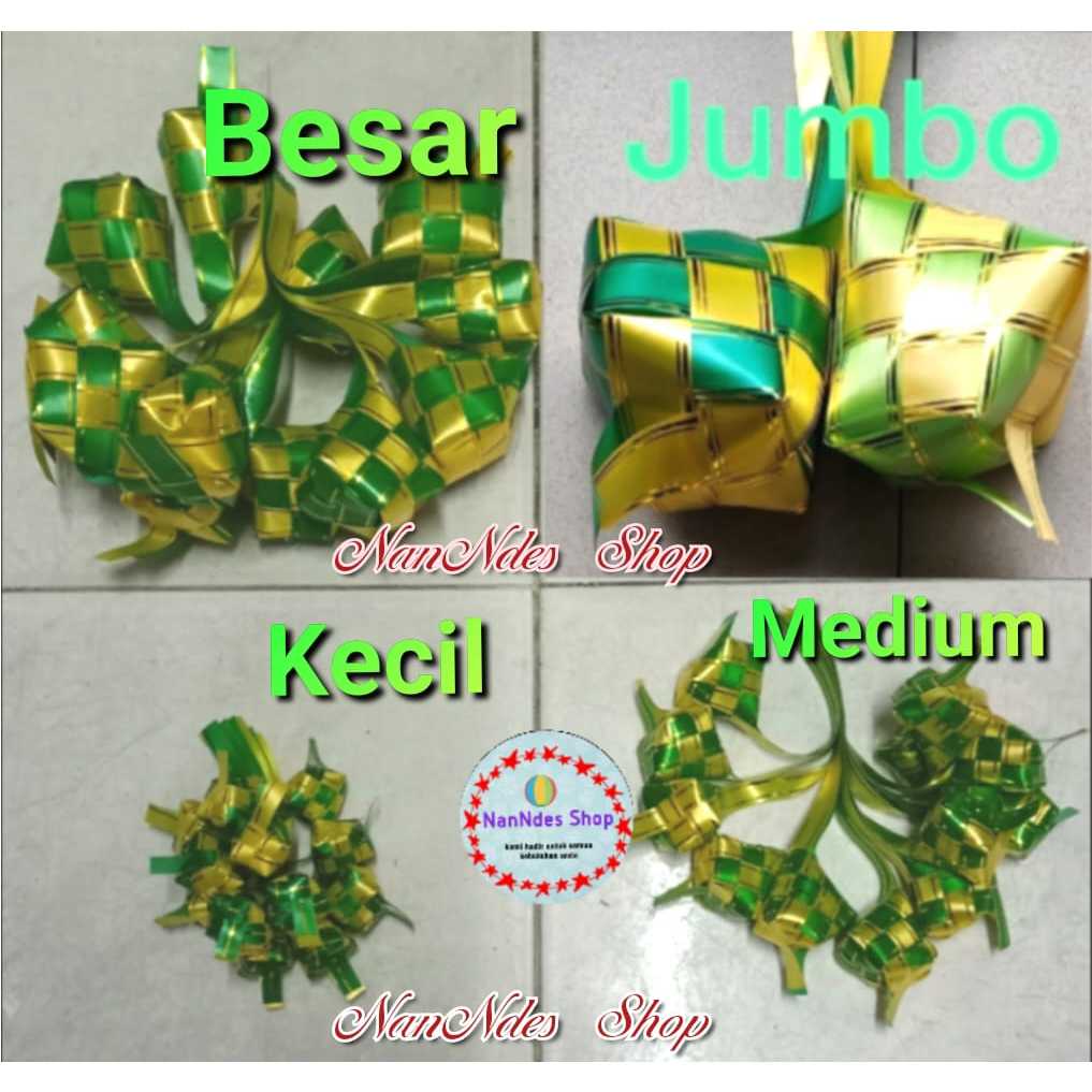 HIJAU Ketupat Ribbon Japan list Green Yellow Gold list Lebaran ...