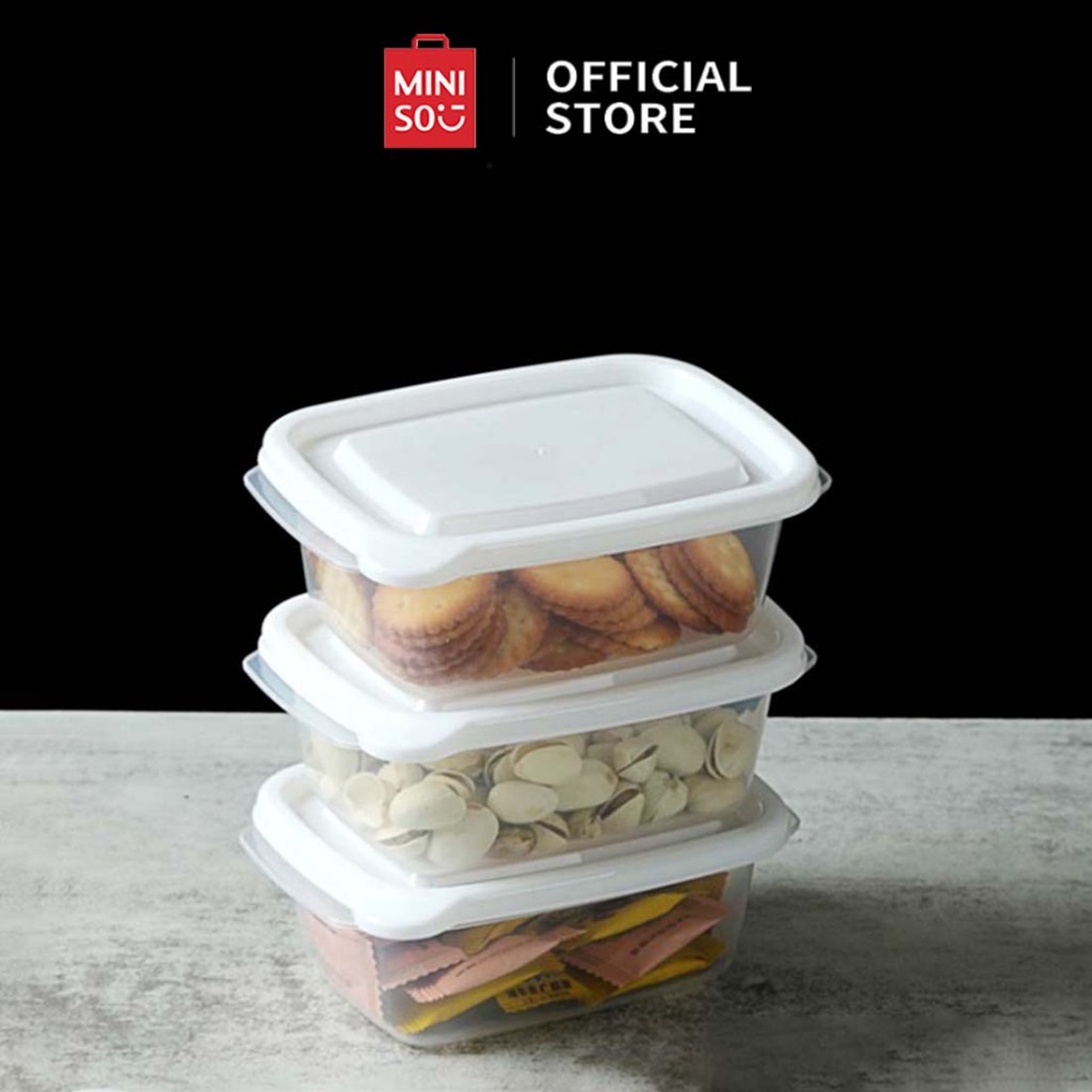 Miniso X Color Crisper Square 4Pcs/180Ml Food Container Kitchen/Square Storage Box 3PCS/400mL ...