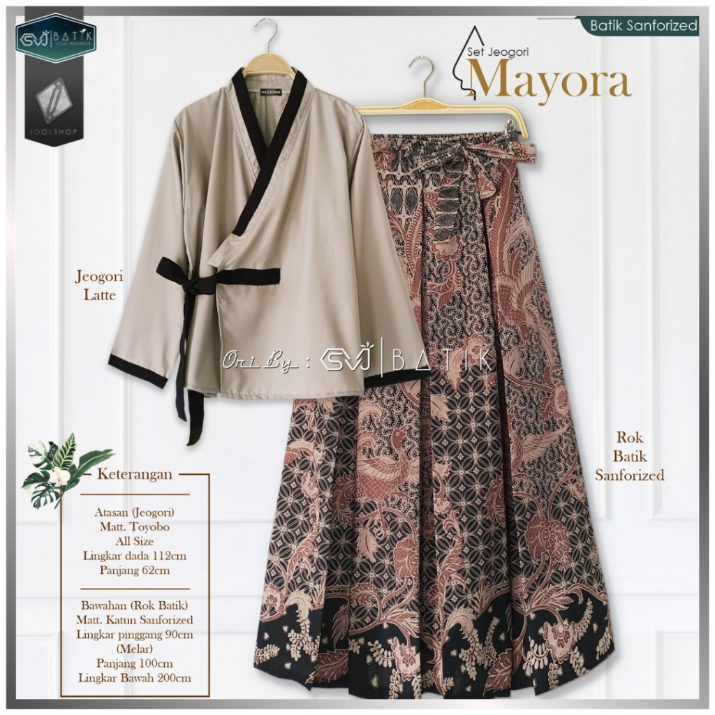 NEWEST HANBOK LATTE BATIK SET FOR TEENAGE WOMEN JEOGORI SKIRT MAYORA ...