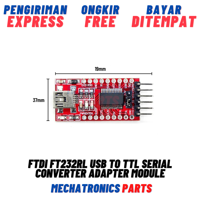 Ftdi FT232RL FT232 USB TO TTL SERIAL CONVERTER ADAPTER MODULE | Shopee ...