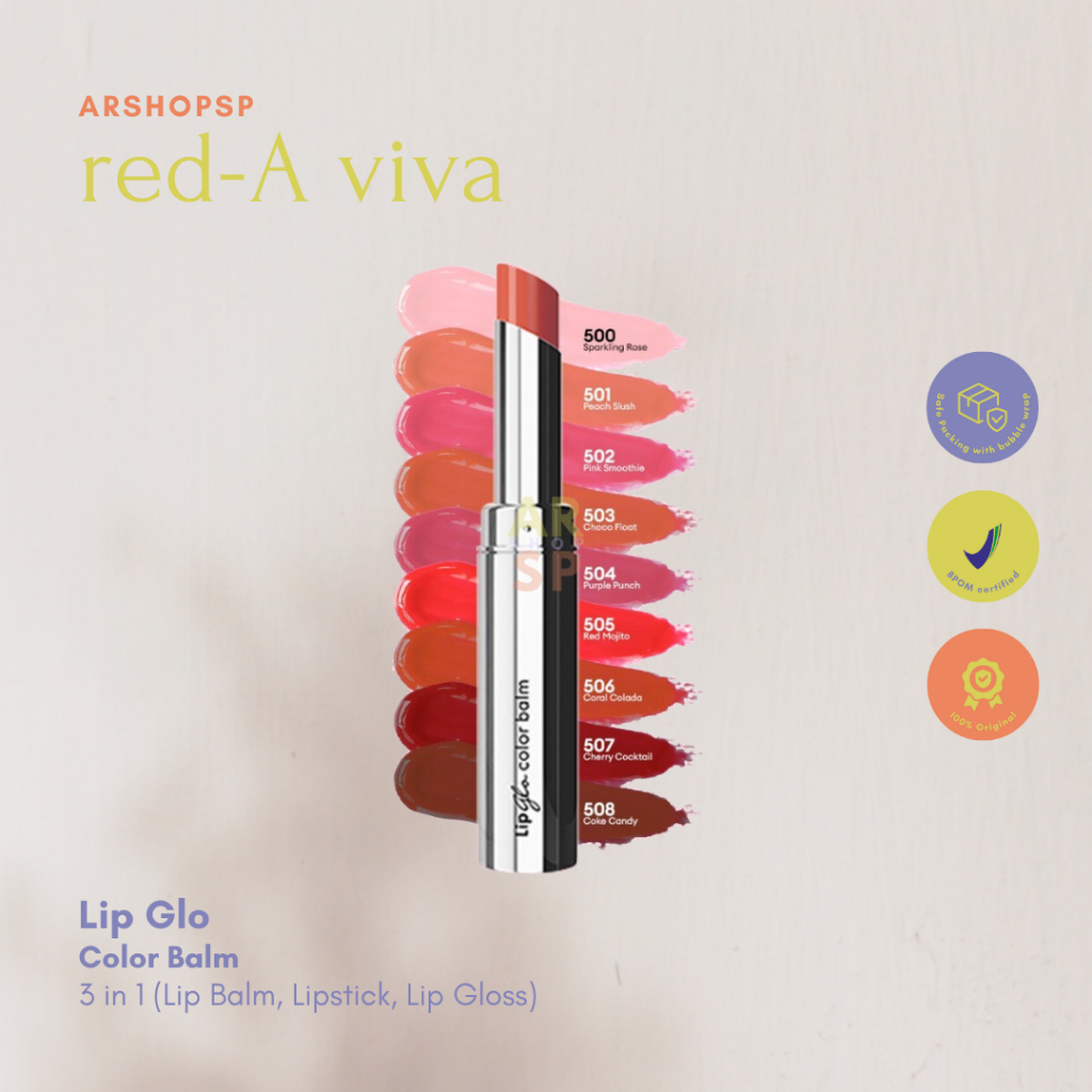 Arshopsp | 503 READY Viva Red-A Lip Glo Color Balm 3 in 1 (Lip Balm ...