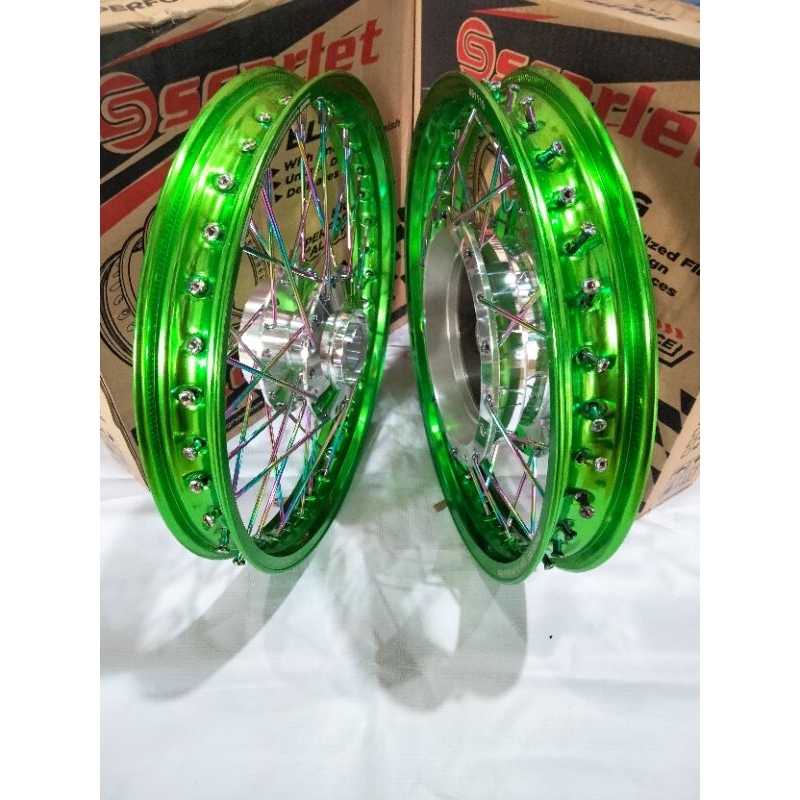 SPOKE RIMS PACKAGE Ring 14 (140-160) SCARLET FOR MIO SPORTY/SMILE MIO ...