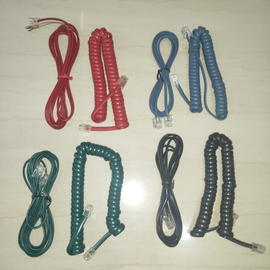 Telephone Cable Telephone Telephone Telephone 1.5m FULL+spiral Cable ...