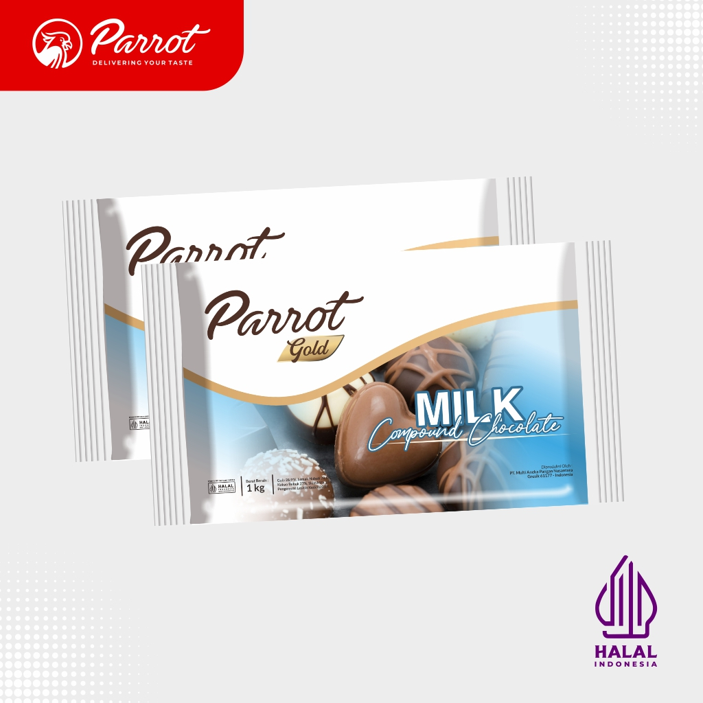 Parrot CHOCOLATE COMPOUND GOLD MILK CHOCOLATE MILK BAR 250gr/1kg ...