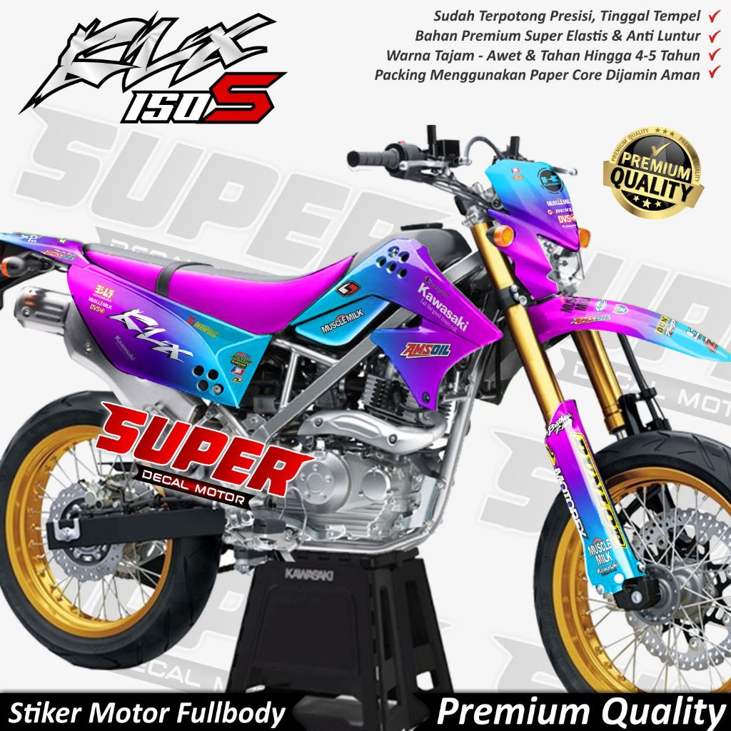 Klx 150s Long Decal Sticker Full Body Cool Chameleon Color Variations ...