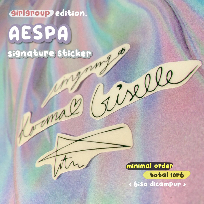 Aespa signature sticker Transparent sticker ttd signature kpop ...