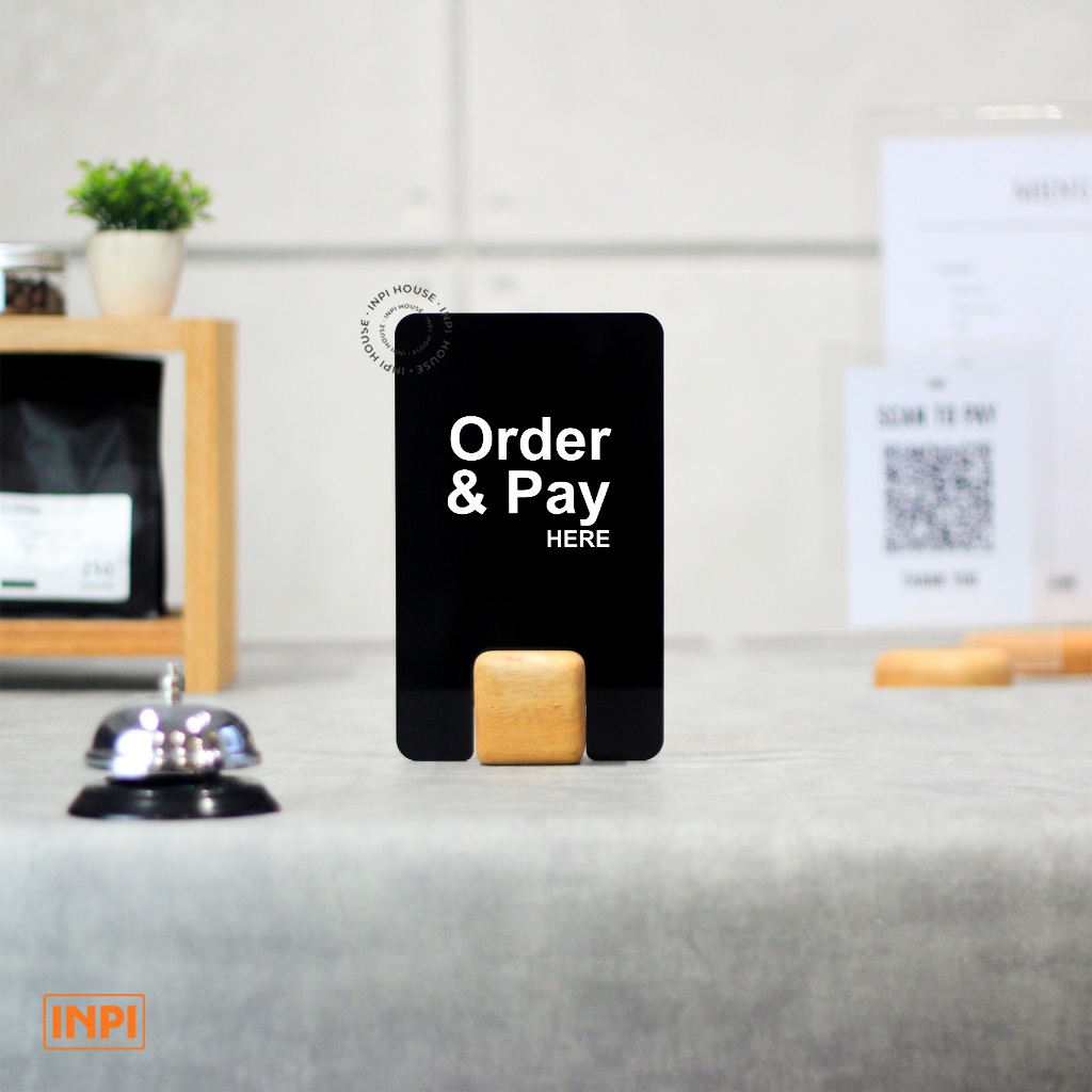 INPI HOUSE Signage Order & Pay Area - Cashier Area Sign Board, Order ...
