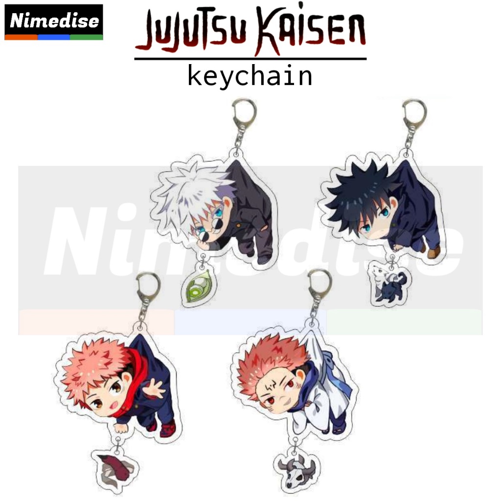 GANTUNGAN Anime Jujutsu Kaisen Keychain Transparent Acrylic Keychain ...