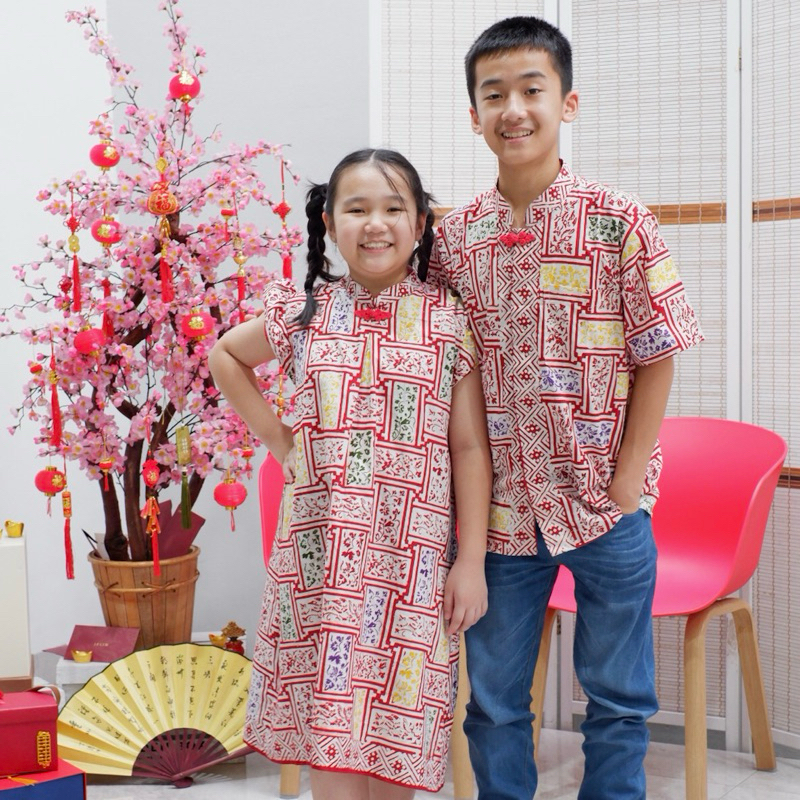 MERAH New BATIK KIDS DRESS BATIK CHILDREN FAMILY INPEK CNY CLARA BATIK ...