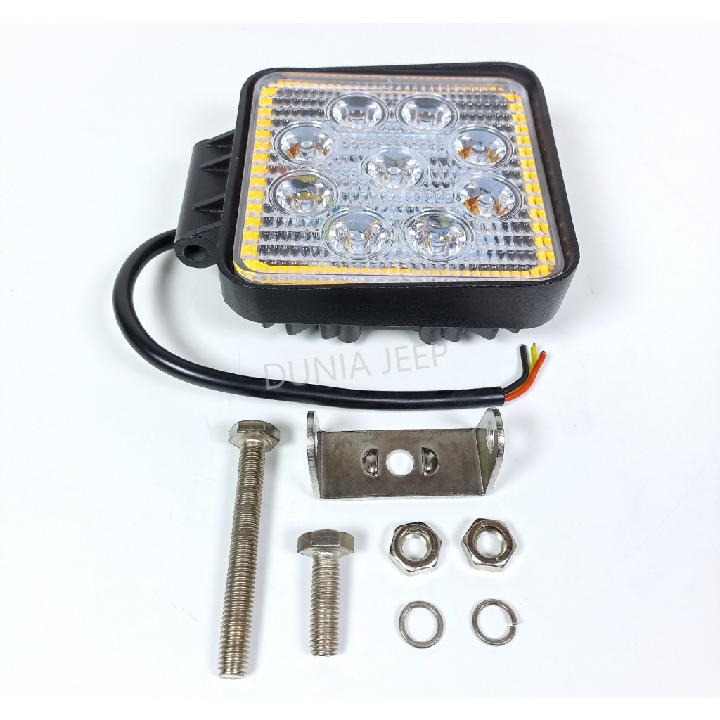Spot Light Offroad 27 Watt LED Box Spotlight Flood DRL Yellow | Shopee ...