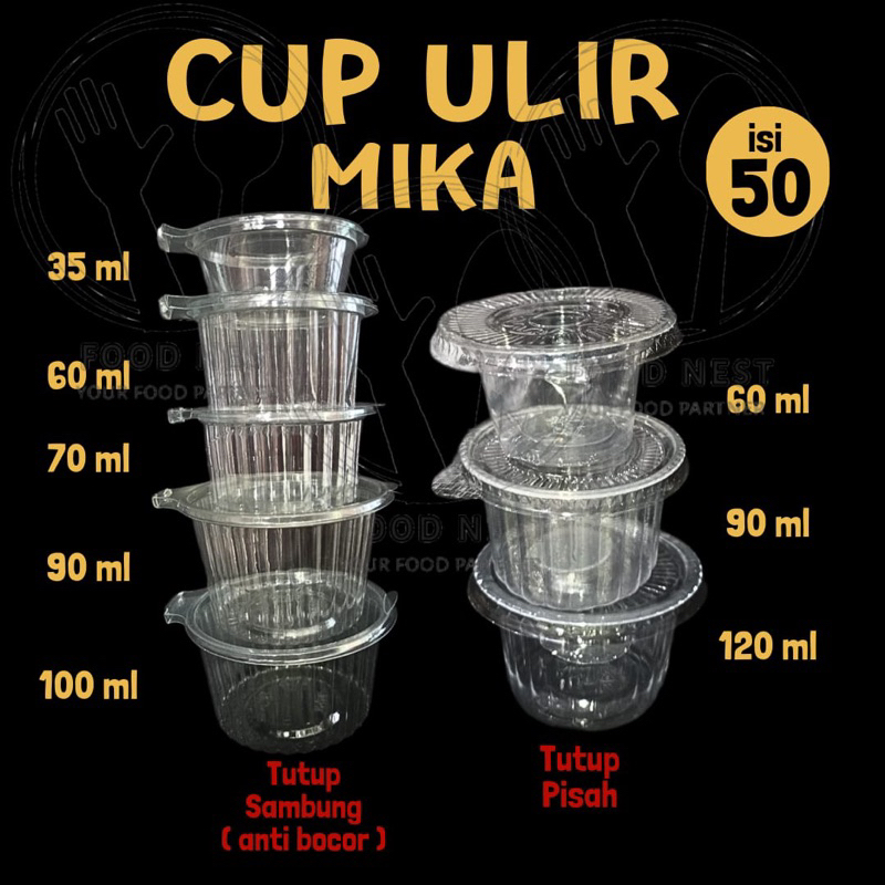 [CONTENTS Of 50 PCS WITH LIDS] 120ml ager cup plain threaded jelly cup ...