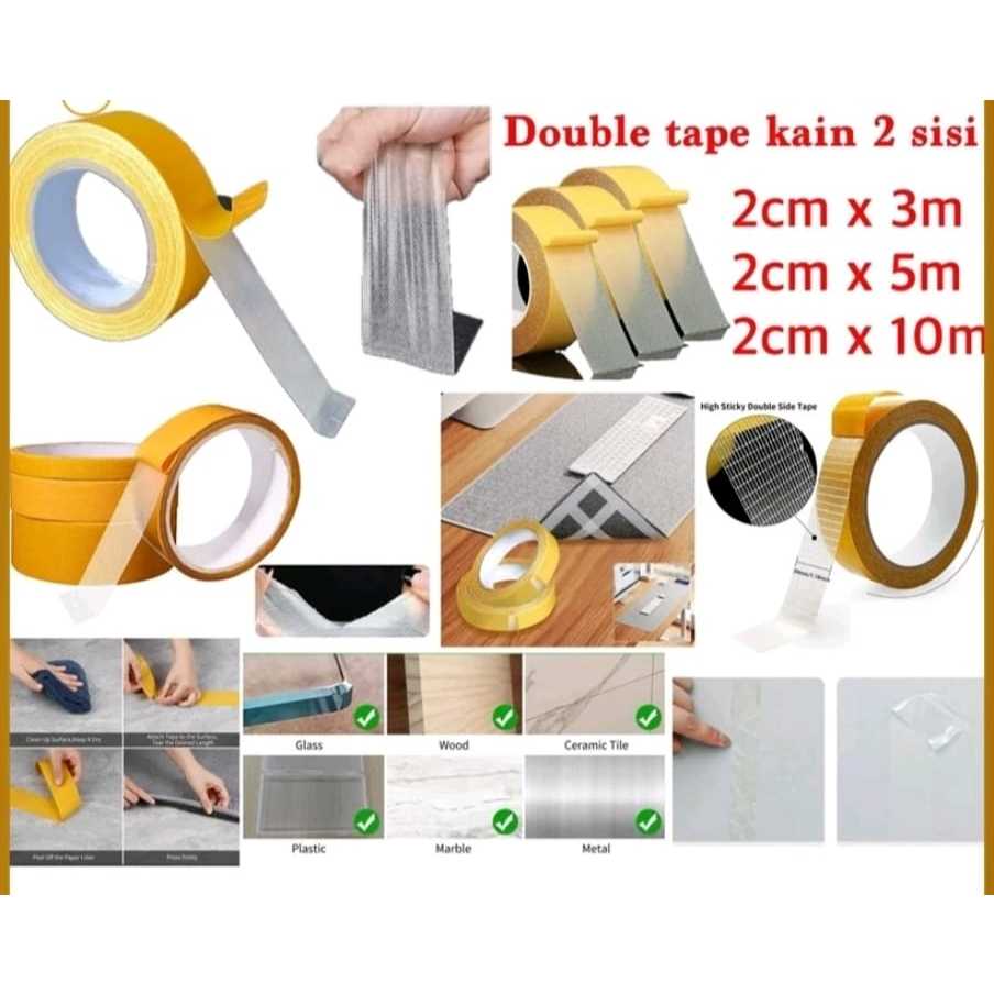 Double CLOTH TAPE 2 SIDES TWO SIDED ISOLATION TAPE WITHOUT MULTIPURPOSE ...