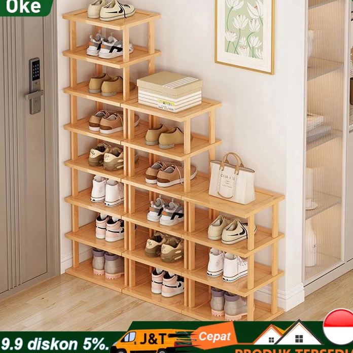 KAYU Wholesale Price!! Ok Shoe Rack 9-tier Multipurpose Wooden Shelf ...
